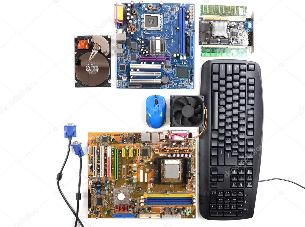 Set of computer parts Stock Photo by ©belchonock 105079640