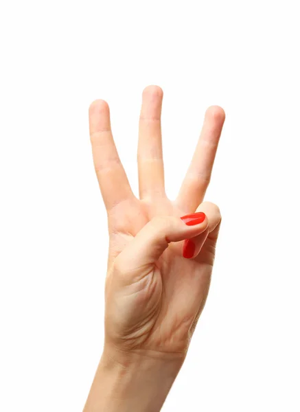 Woman hand making sign Stock Photo by ©belchonock 95302196