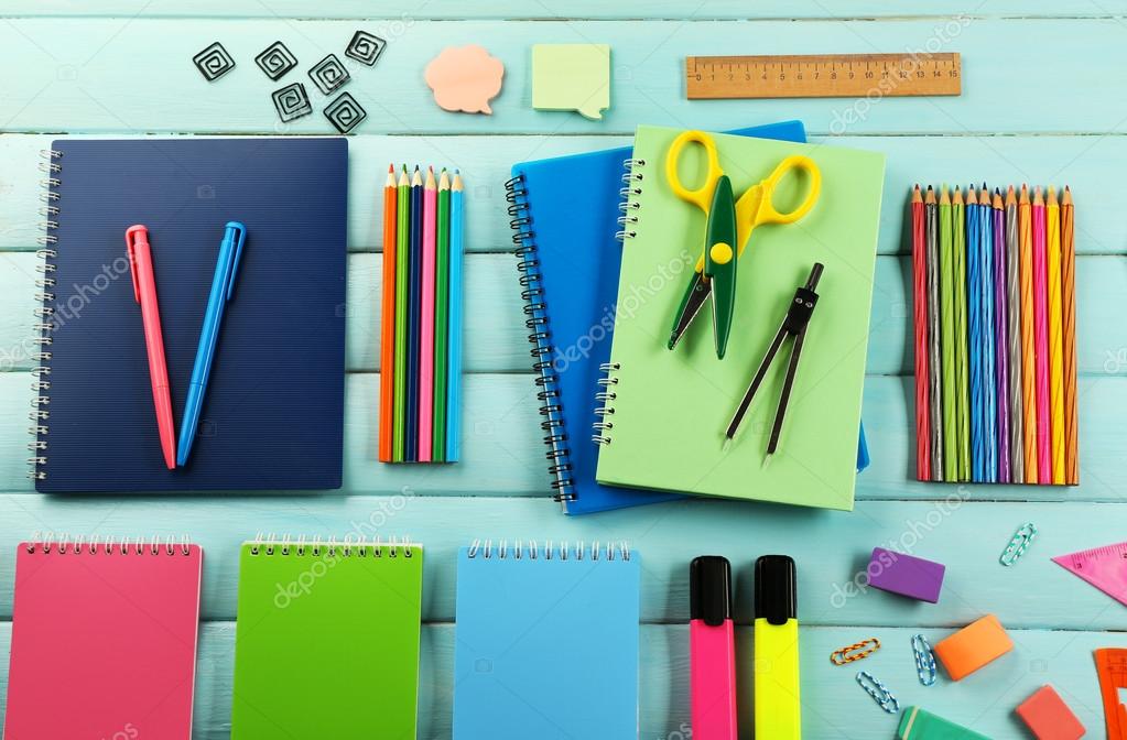 School set with notebooks Stock Photo by ©belchonock 106720616