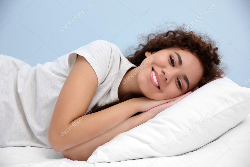 Beautiful girl lying — Stock Photo © belchonock #106726630