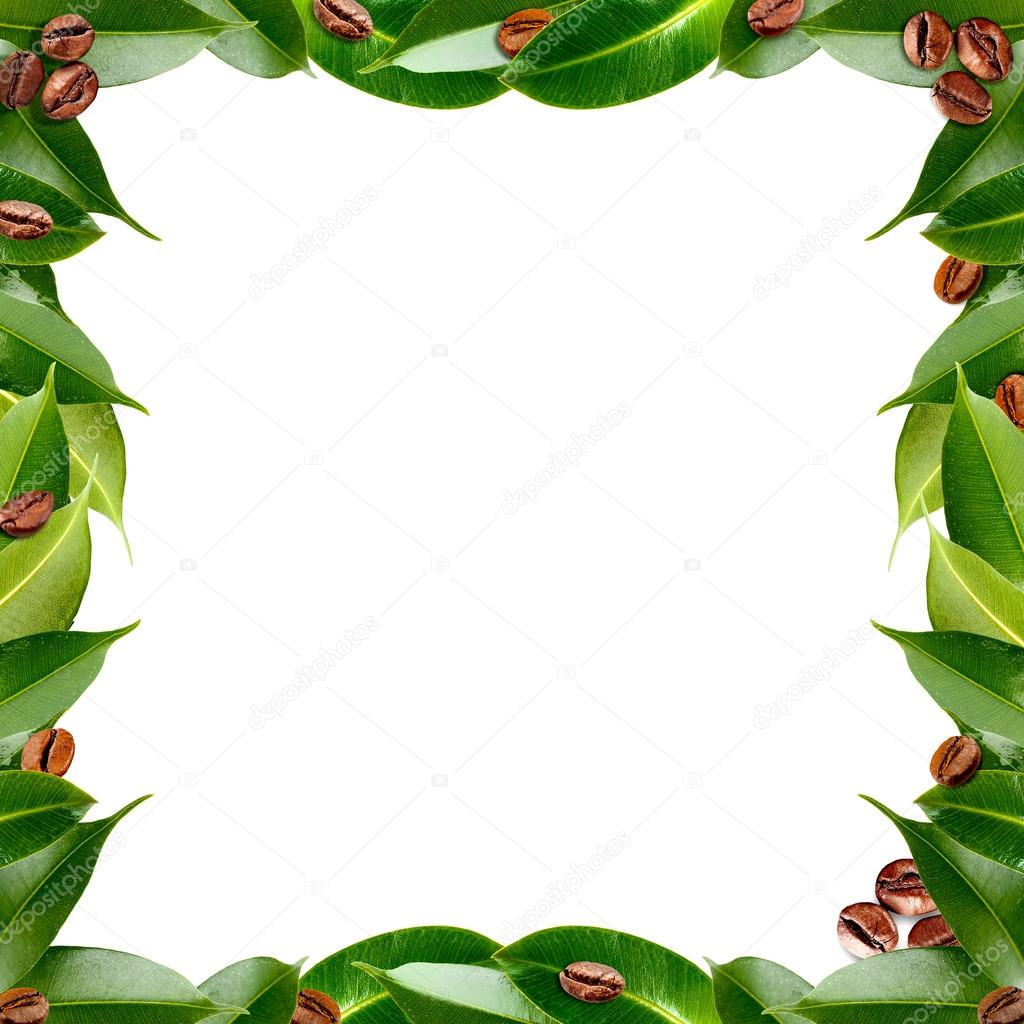 Marco hecho de granos de café y hojas — Fotos de Stock © belchonock ...