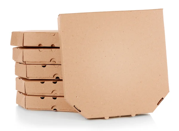 Stack of brown pizza boxes with display box Stock Photo by ©david ...
