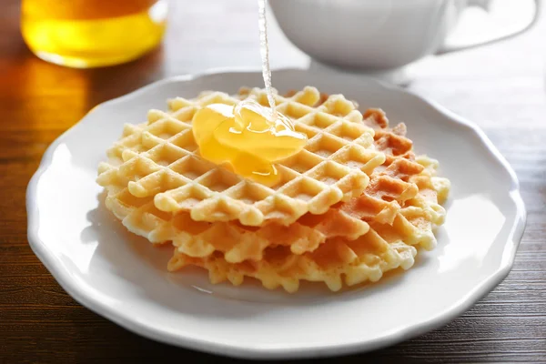 Tasty waffle with honey Stock Photos, Royalty Free Tasty waffle with ...