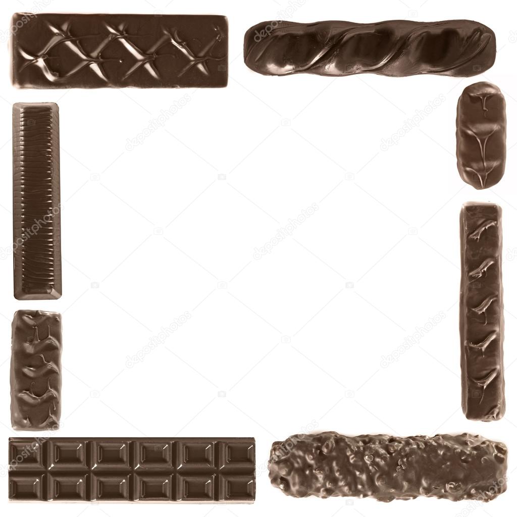 Frame made of chocolate candies — Stock Photo © belchonock #109735286