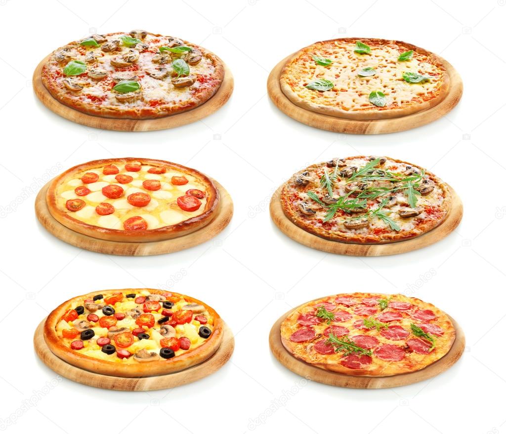 Set of different pizzas Stock Photo by ©belchonock 109761804