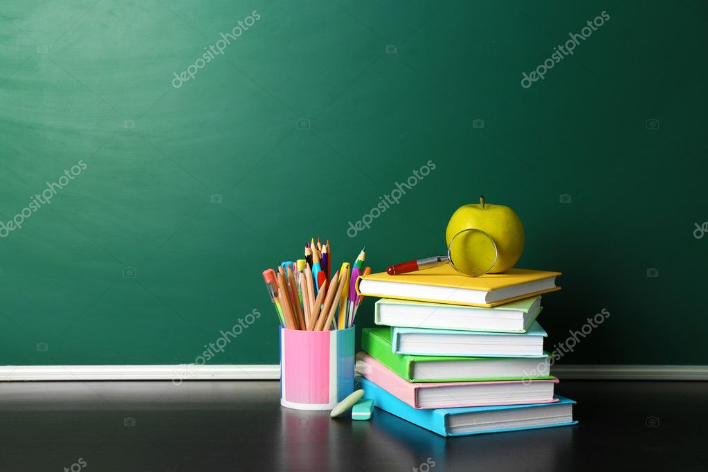 School books on desk — Stock Photo © belchonock #110533954