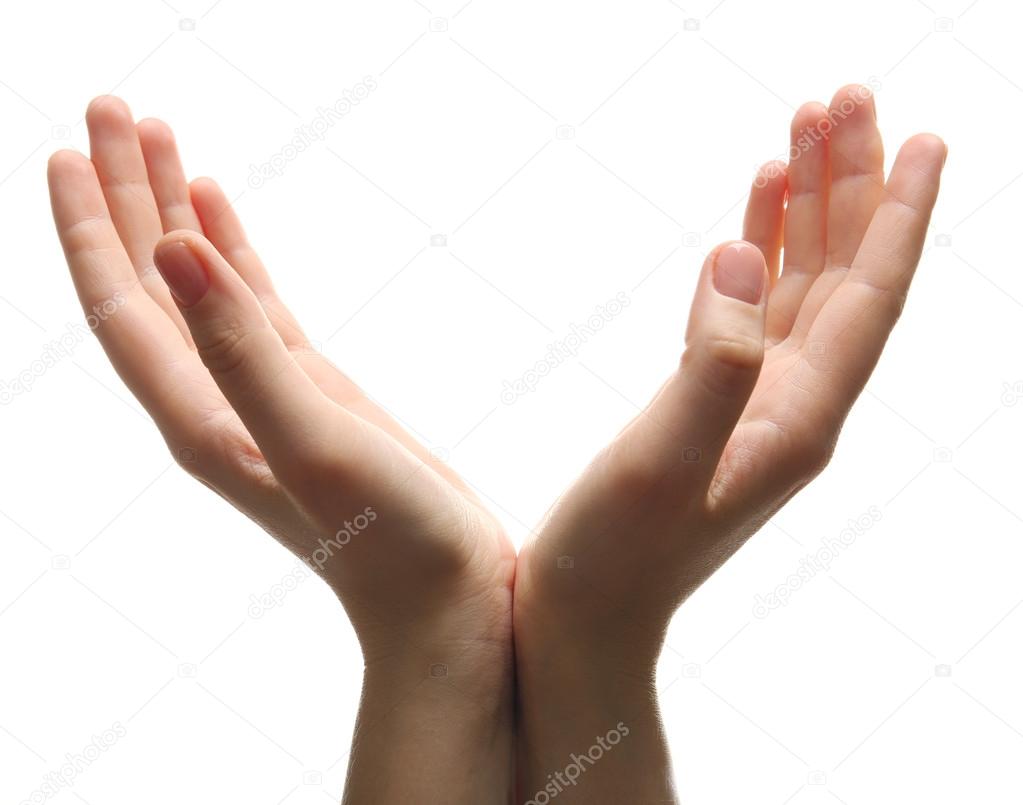 Two open female hands Stock Photo by ©belchonock 110565880