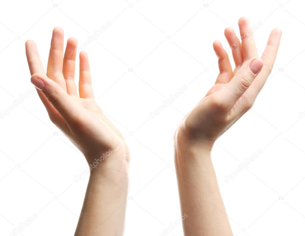 Two open female hands Stock Photo by ©belchonock 110565886