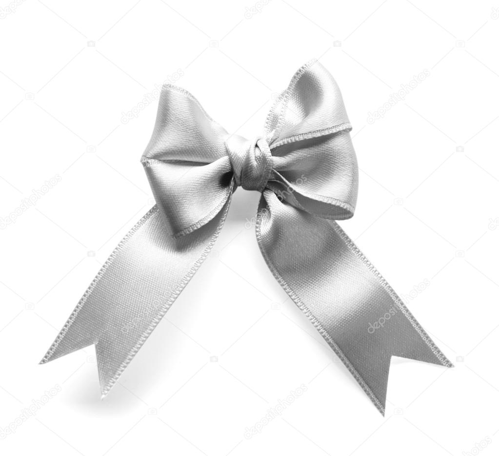 Grey ribbon bow — Stock Photo © belchonock #111565706
