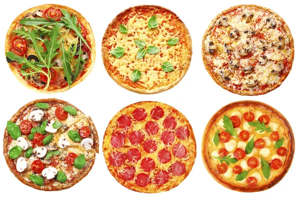 Set of different pizzas ⬇ Stock Photo, Image by © belchonock #113525244