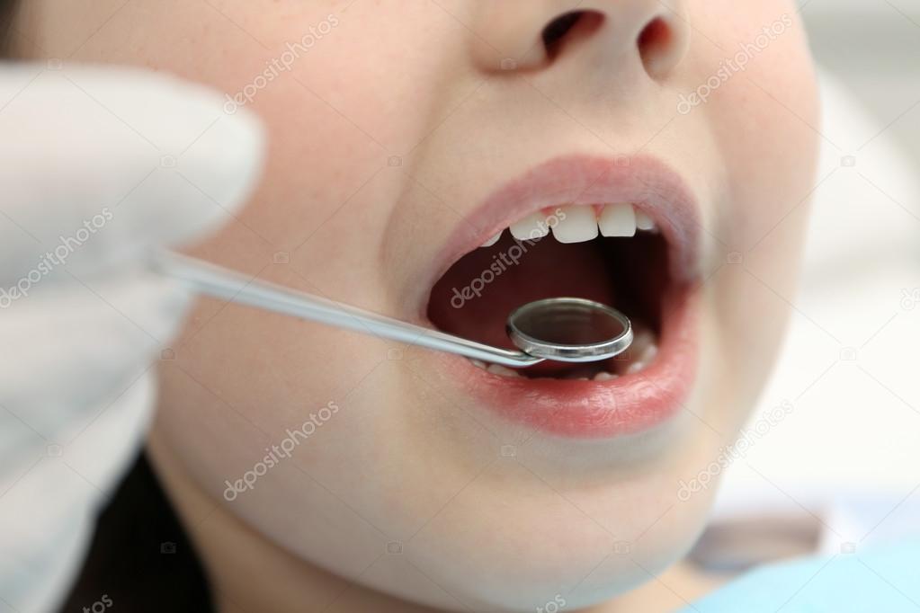 Dentist checking up teeth health, — Stock Photo © belchonock #111779648