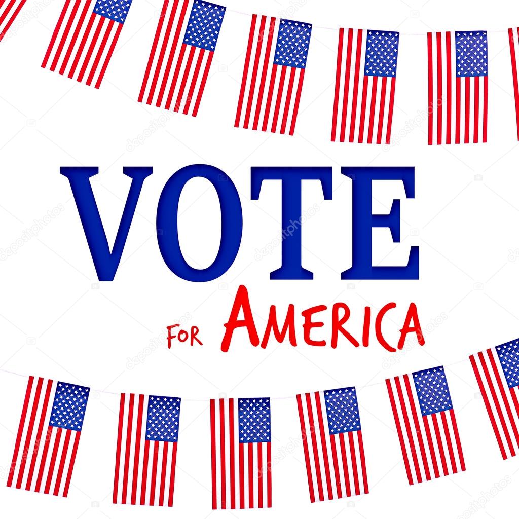 Garland of flags and Vote for America — Stock Photo © belchonock #112362894