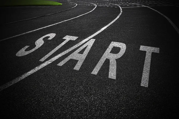 Start written on running track Stock Photo by ©belchonock 113523238