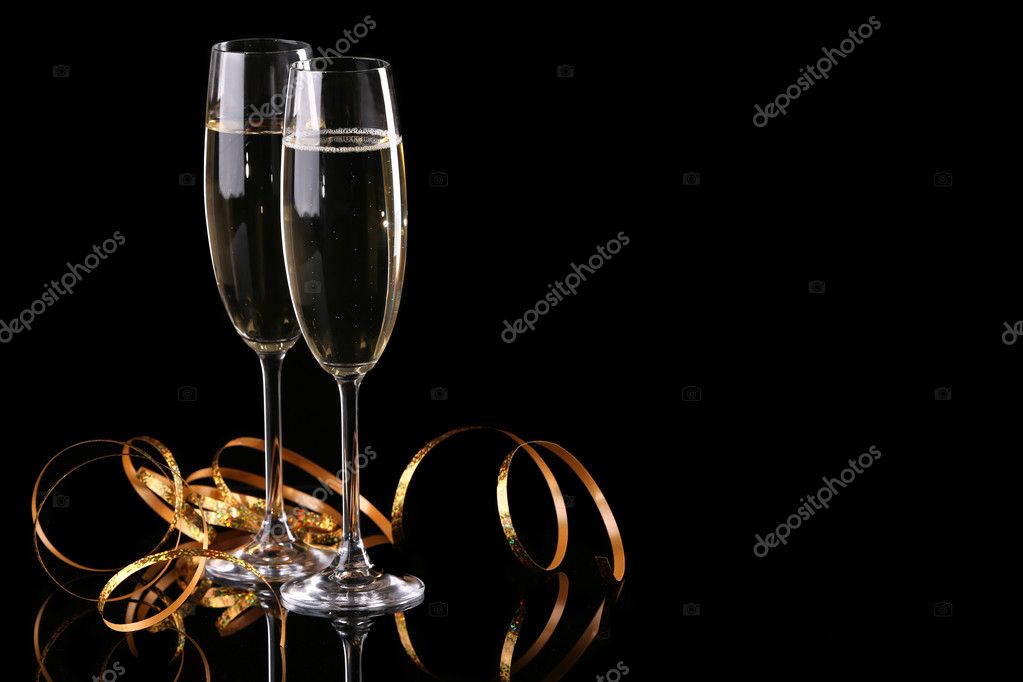 Two champagne glasses Stock Photo by ©belchonock 115156176