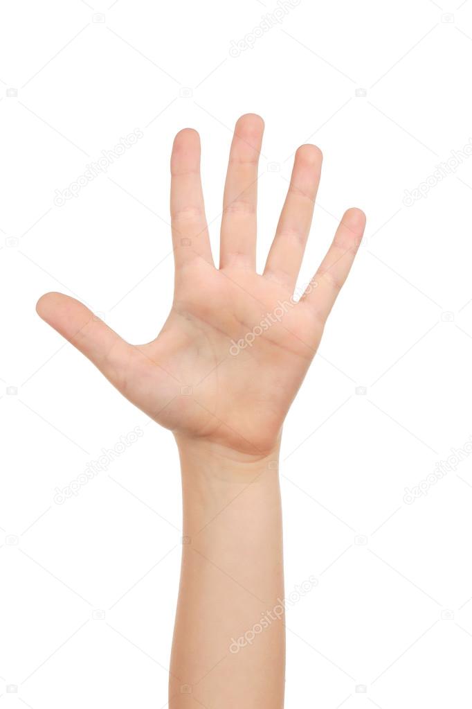 Child hand sign Stock Photo by ©belchonock 117621806