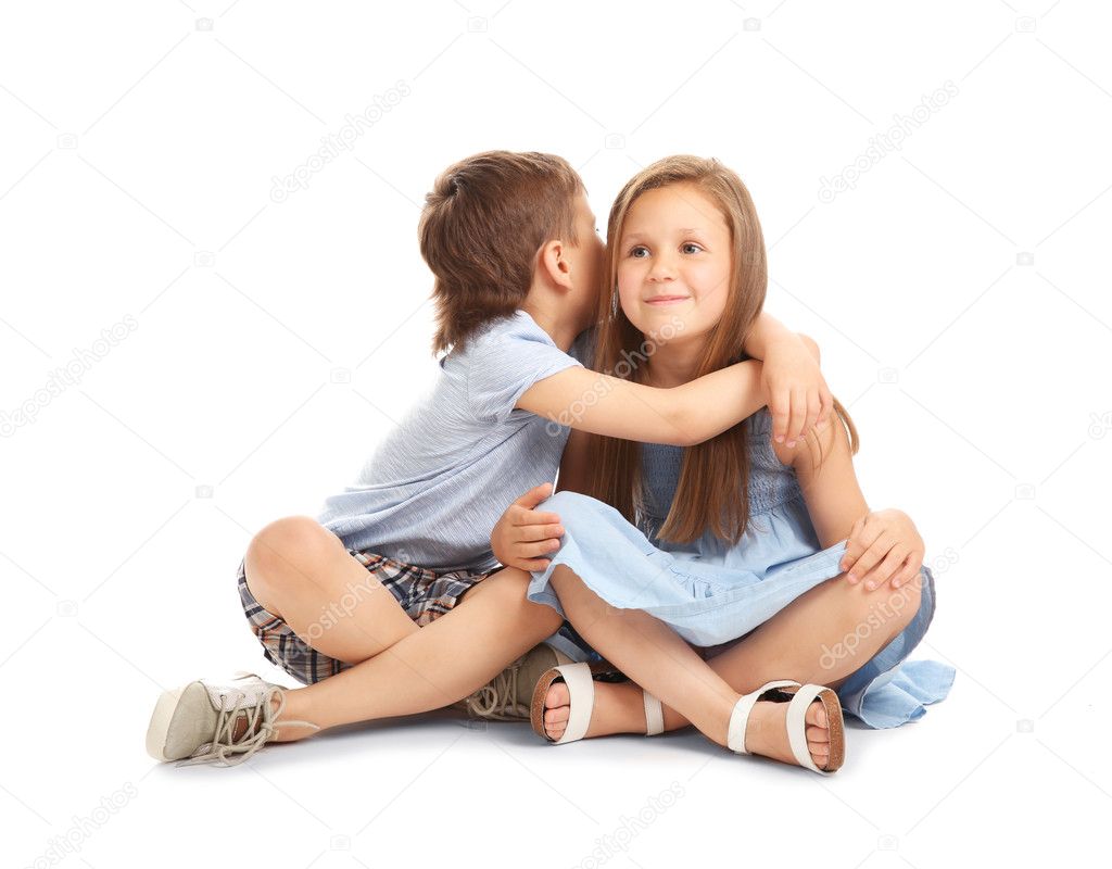 Small Friendly Kids Isolated White ⬇ Stock Photo, Image by © belchonock ...