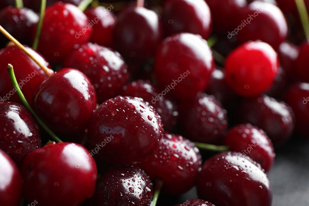 Red Cherries background Stock Photo by ©belchonock 118841612