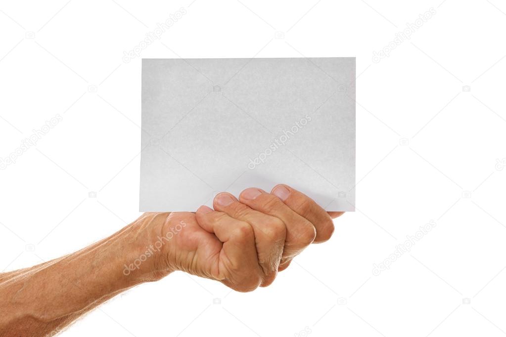 Old man hand holding sheet Stock Photo by ©belchonock 121711472
