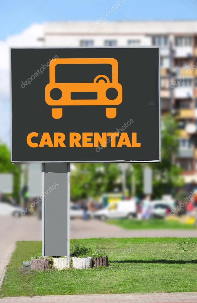 Billboard with text car rental — Stock Photo © belchonock #121832514