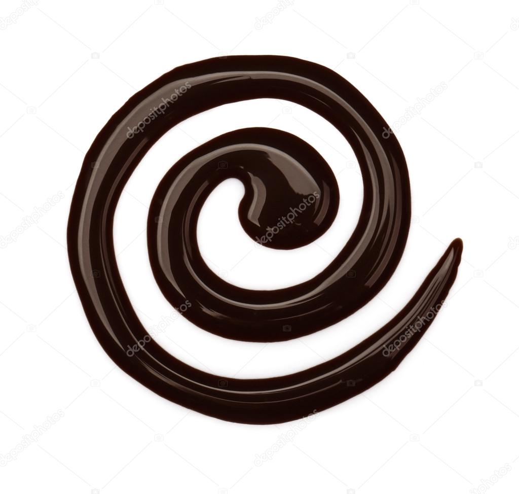 Spiral drawing with liquid chocolate — Stock Photo © belchonock #121839856