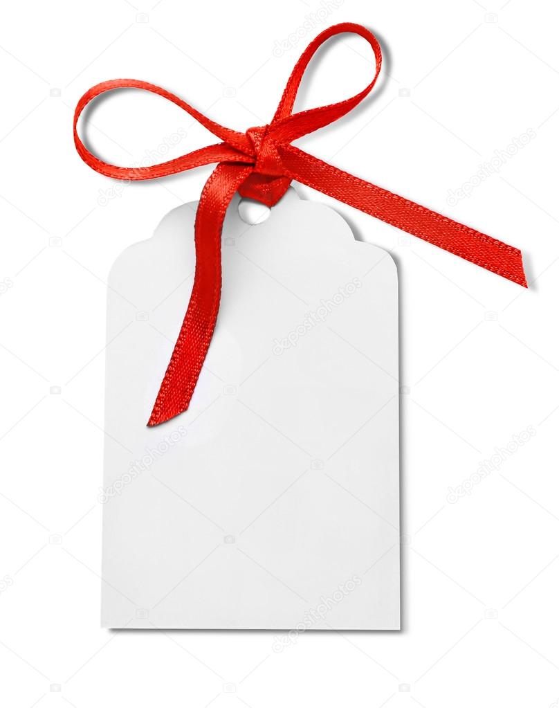Card with red ribbon Stock Photo by ©belchonock 124778334