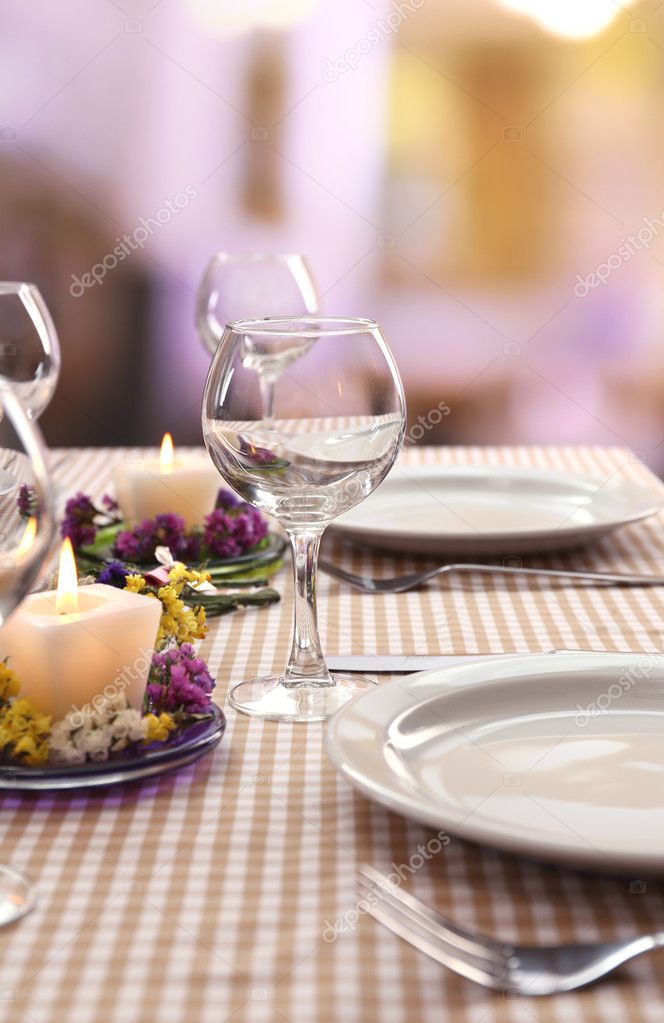 Restaurant table setting — Stock Photo © belchonock #51912031
