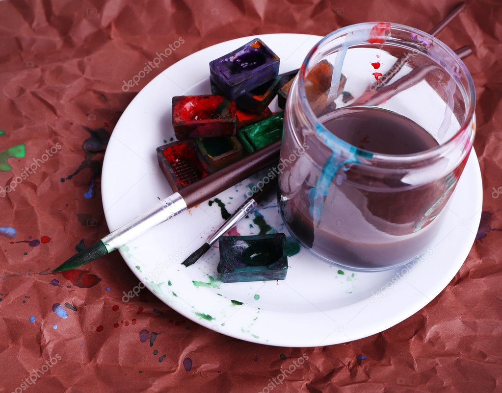 Watercolor paint cubes Stock Photo by ©belchonock 53696597