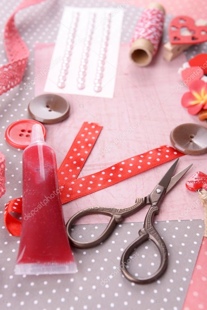 Scrapbooking craft materials Stock Photo by ©belchonock 53952047
