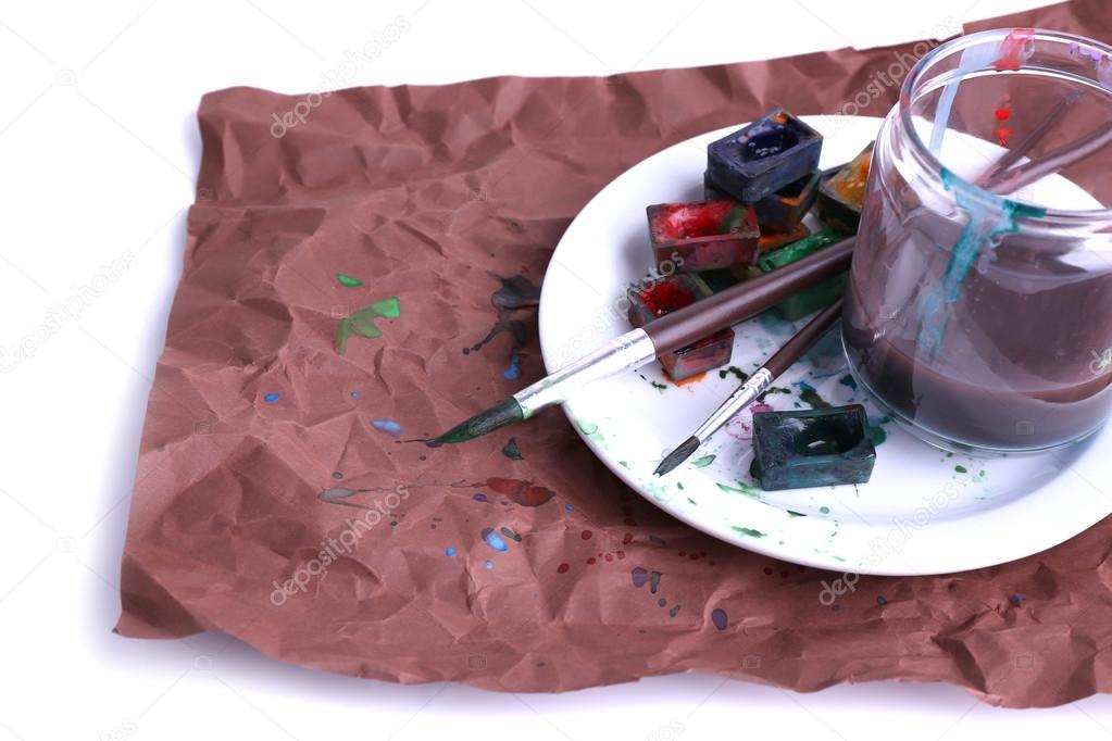 Watercolor paint cubes Stock Photo by ©belchonock 54286571