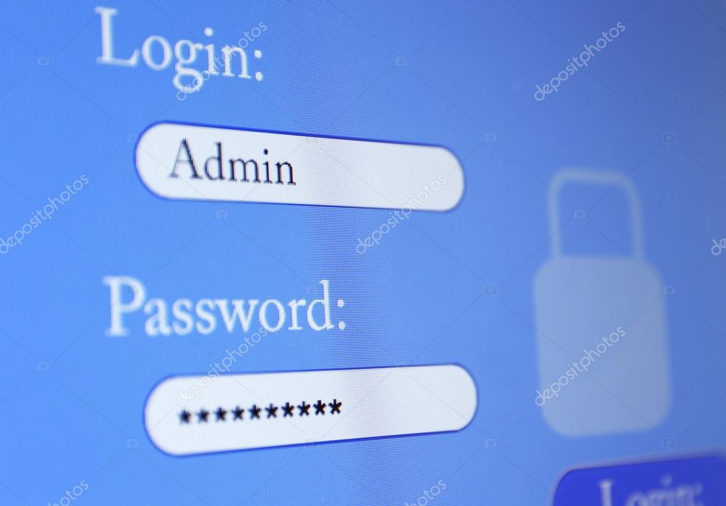 Login and password on monitor screen Stock Photo by ©belchonock 56321833