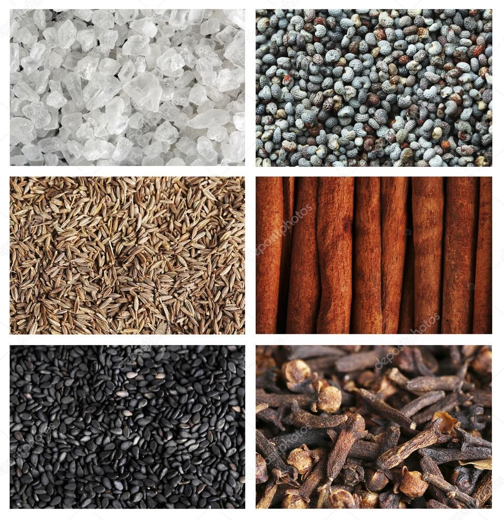 Spices collage Stock Photo by ©belchonock 60829545