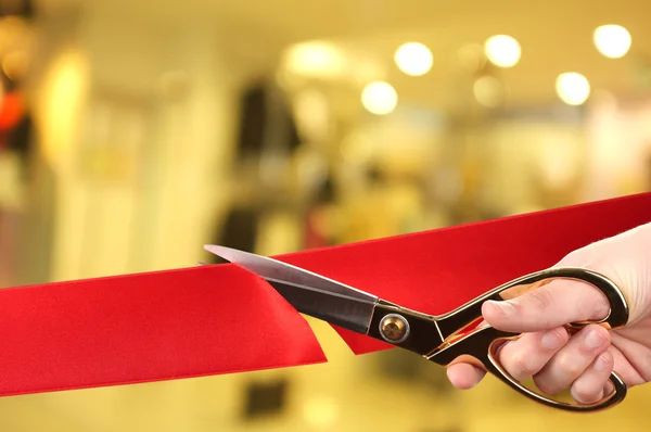 Grand opening, cutting red ribbon — Stock Photo © belchonock #60961939