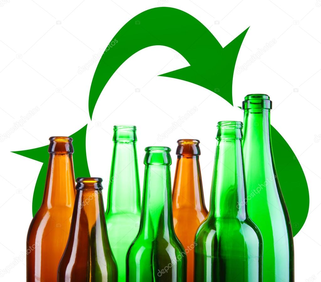 Recycle concept, glass for recycle isolated on white Stock Photo by ...