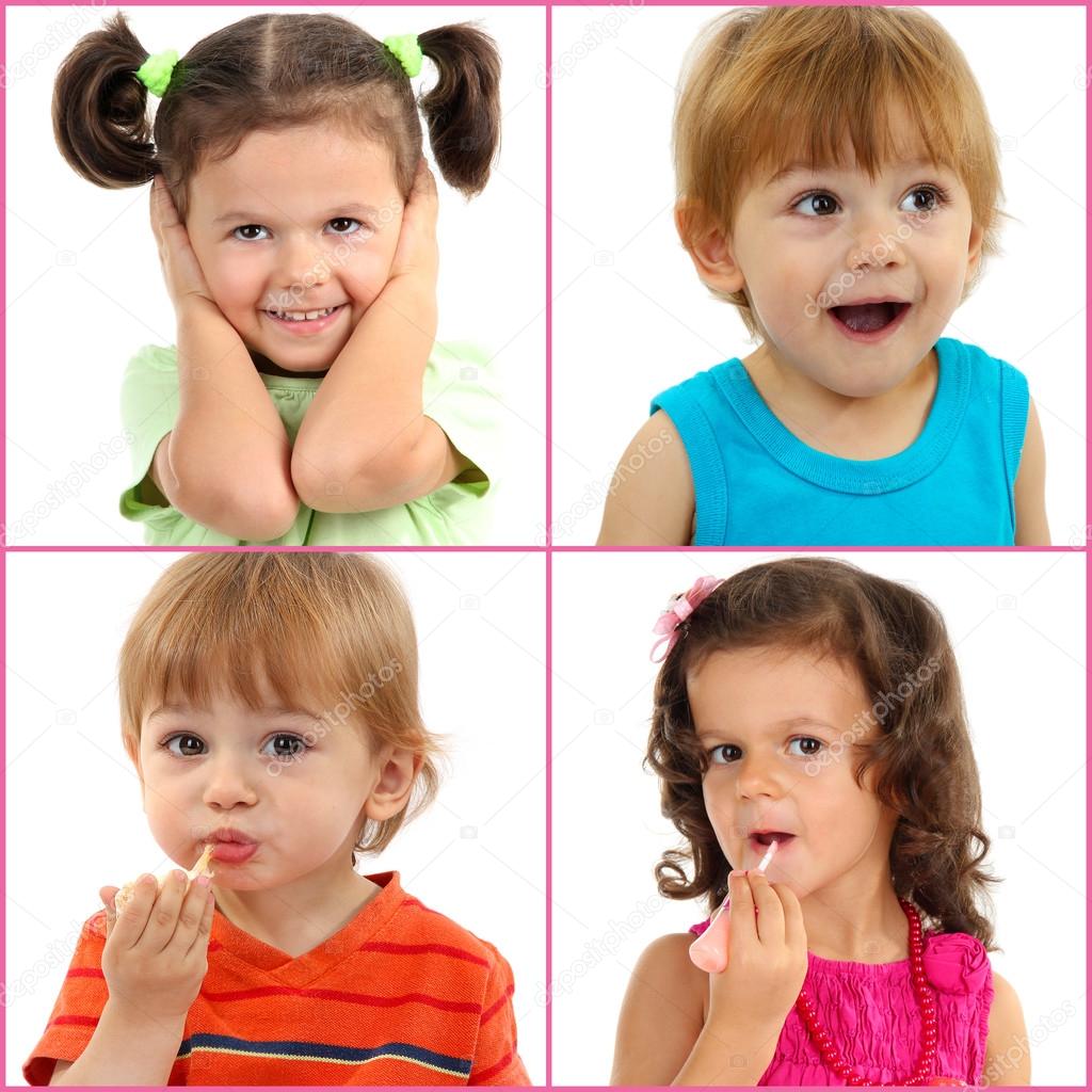 Cute Little Children Collage Stock Photo by ©belchonock 60925175
