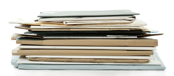 Files stacking up in a messy order isolated on white background ...