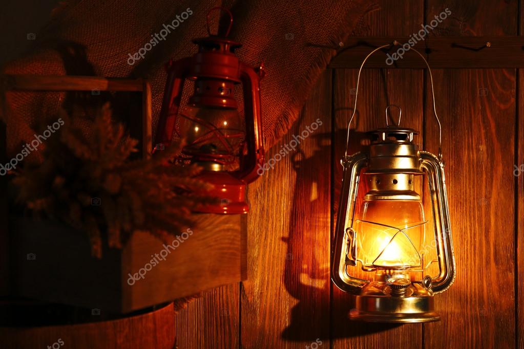 Lantern hanging on hook — Stock Photo © belchonock #61012085
