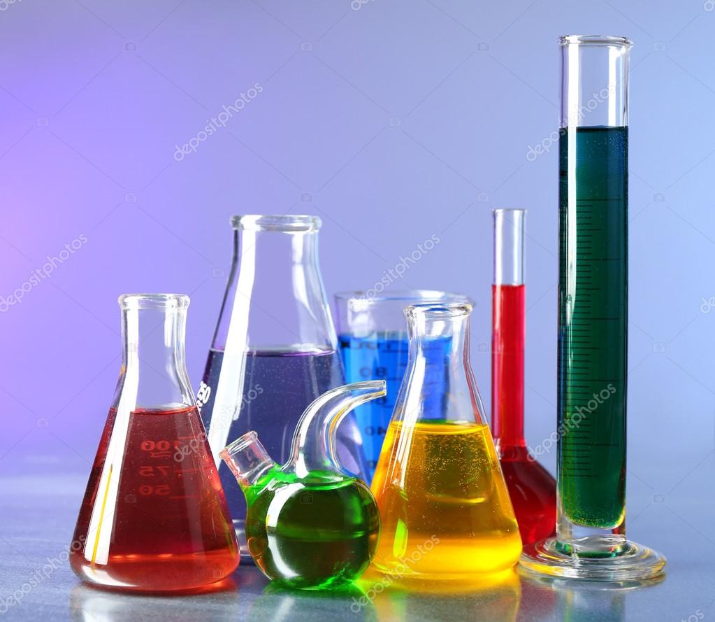 Different laboratory glassware — Stock Photo © belchonock #61035781