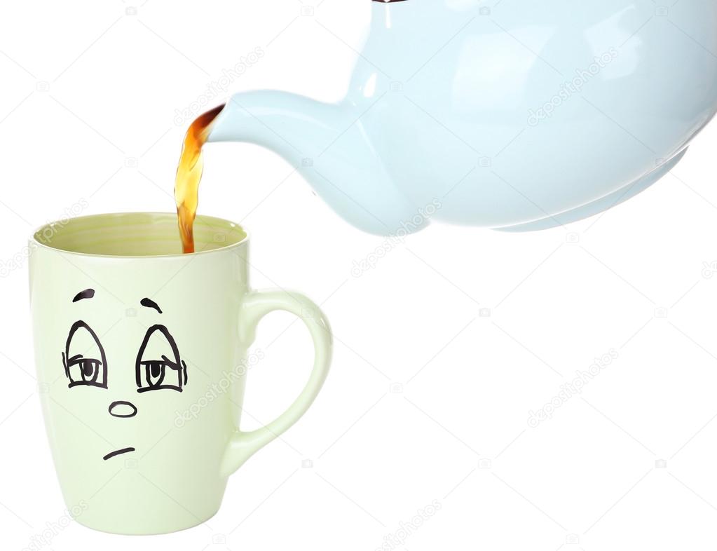 Teapot pouring tea — Stock Photo © belchonock #61091815