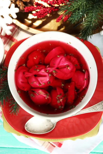 Traditional polish red borscht Stock Photo by ©belchonock 61214515