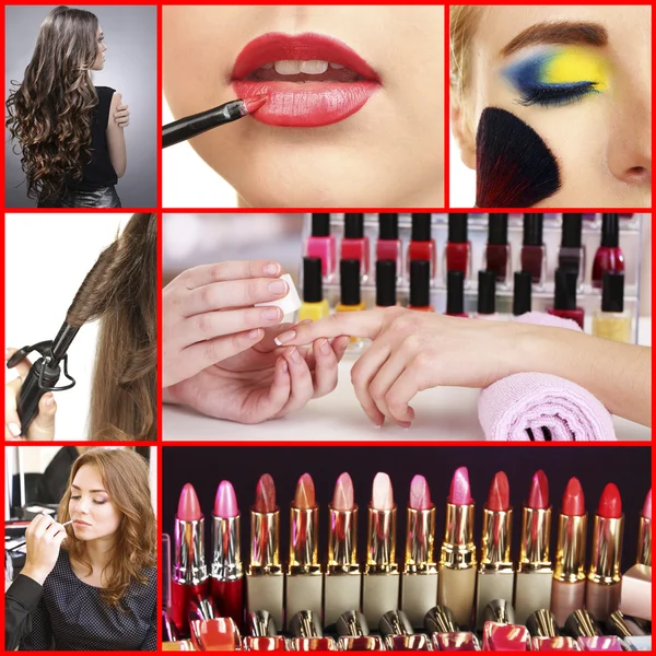 Beauty salon collage — Stock Photo © belchonock #61652695