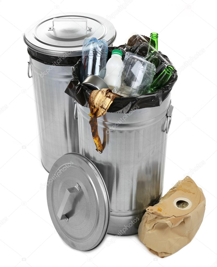 Recycling bins isolated on white — Stock Photo © belchonock #61488729