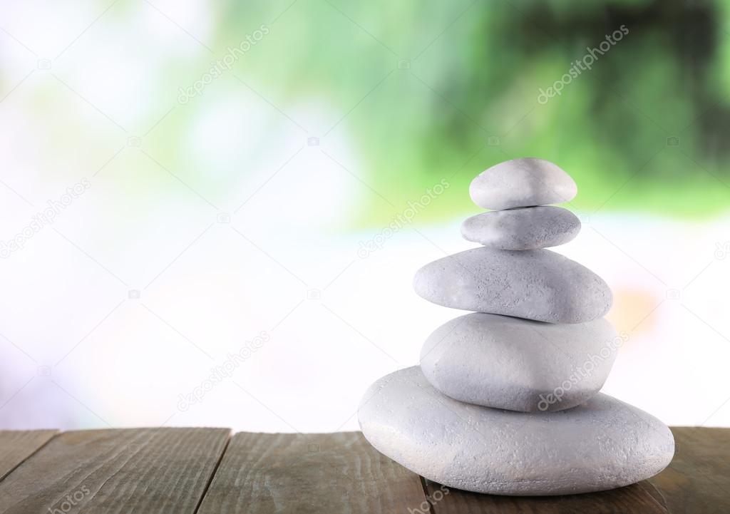 Pyramid of spa stones — Stock Photo © belchonock #62020579