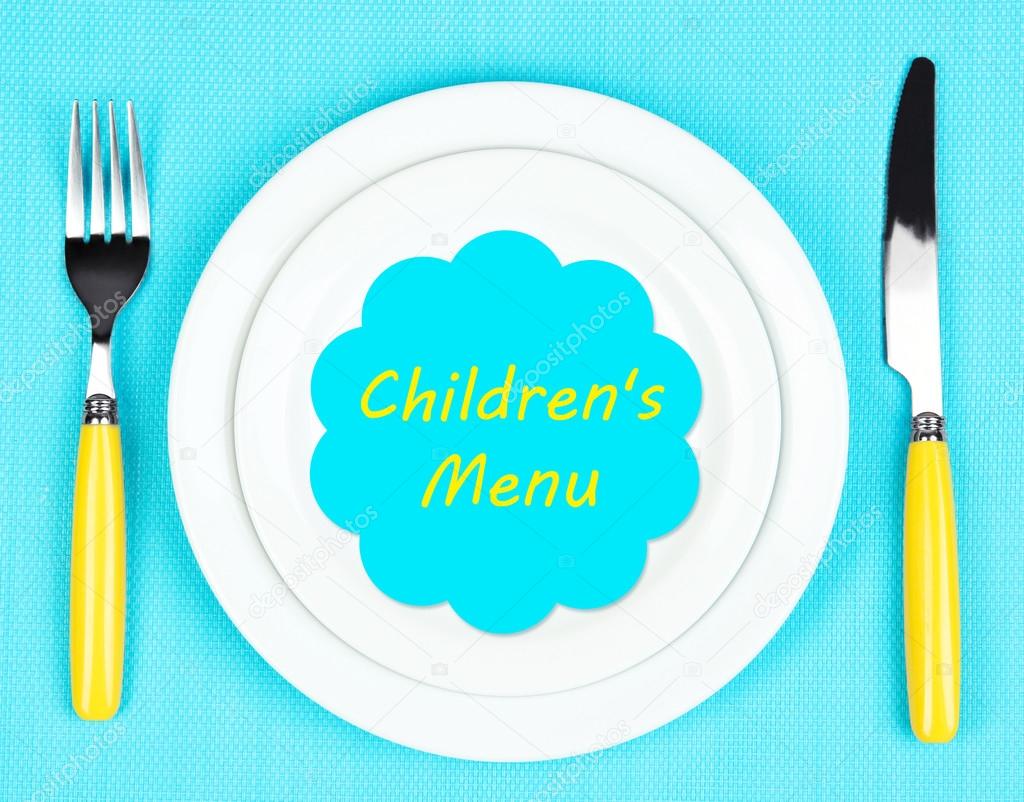 Plate with text "Children's Menu" — Stock Photo © belchonock #62293029