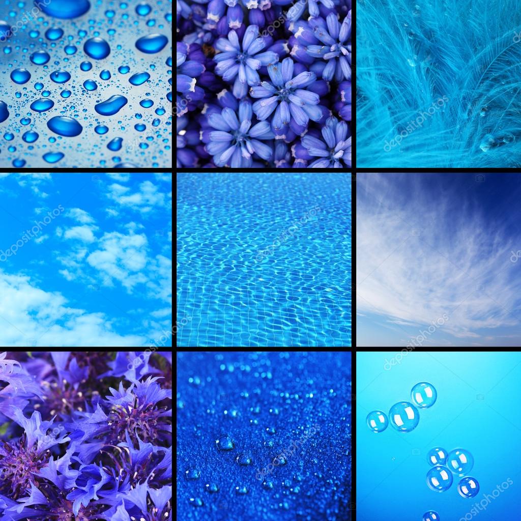 Blue color samples collage — Stock Photo © belchonock #62294003