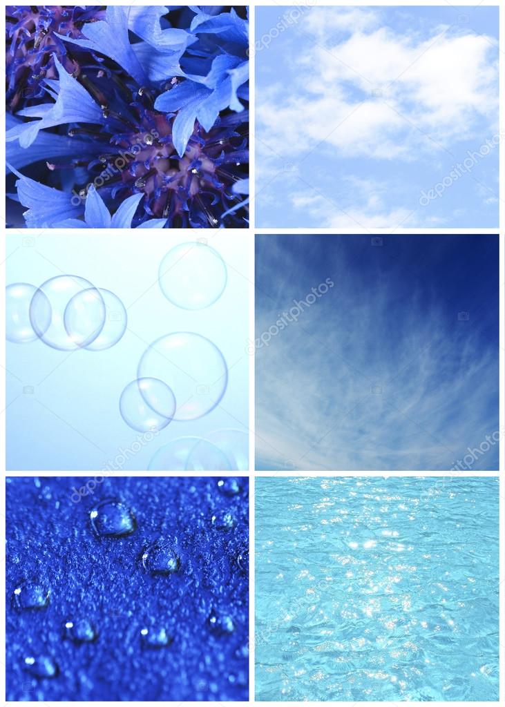 Blue color samples collage Stock Photo by ©belchonock 62771217