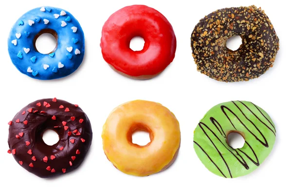Delicious donuts collage, isolated on white — Stock Photo © belchonock ...