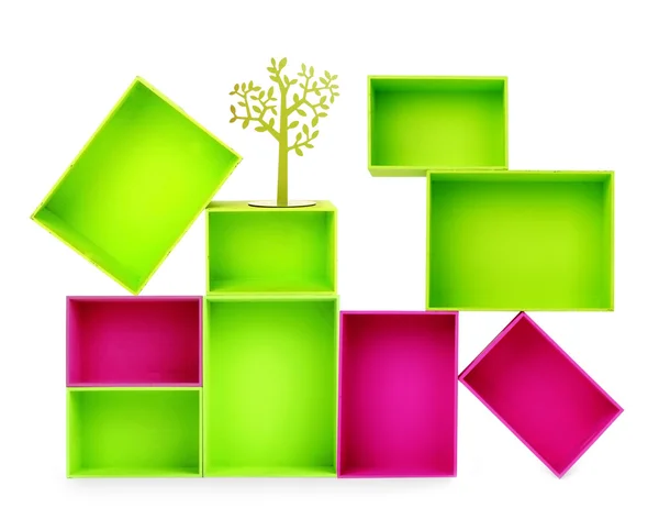 Multicoloured wooden boxes — Stock Photo © belchonock #56045639