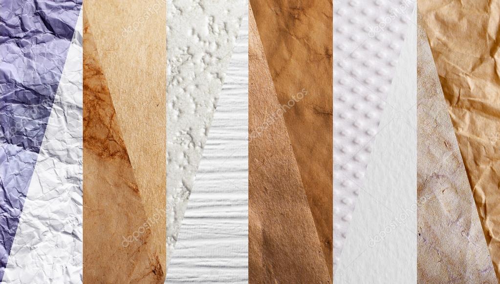 Assortment of different textures in collage, mix of textures as ...