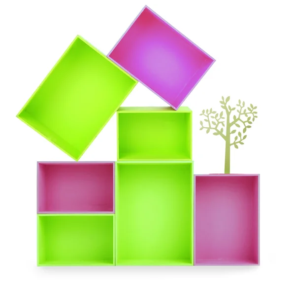 Multicoloured wooden boxes — Stock Photo © belchonock #56045639