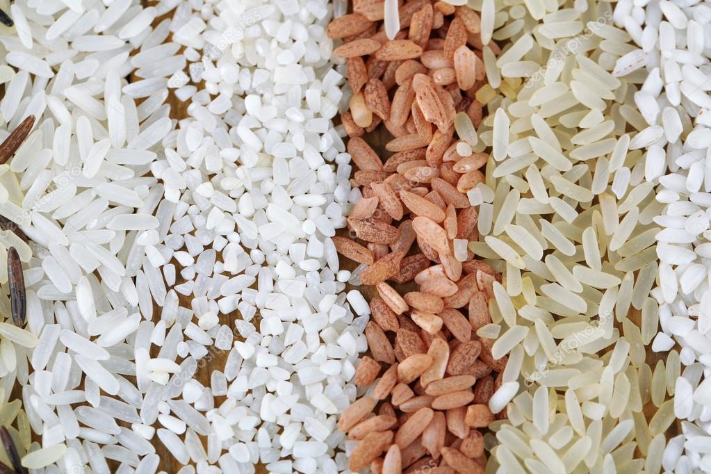 Different types of rice close up — Stock Photo © belchonock #68834365